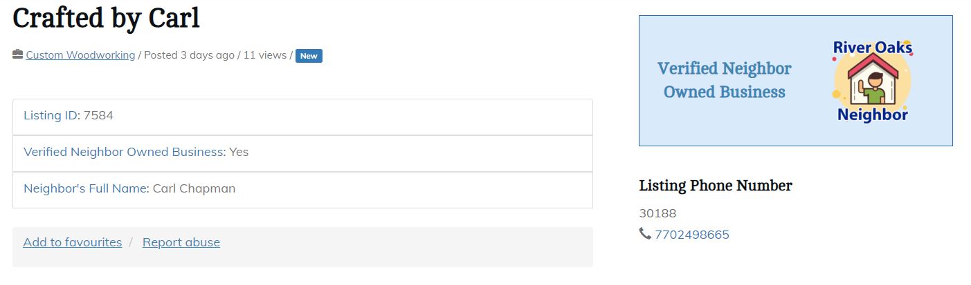 Business Listings Explainer | River Oaks Homeowners Group